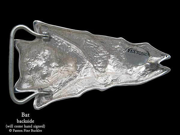 Bat Belt Buckle Sterling Silver or Yellow Brass Paxton Jewelry