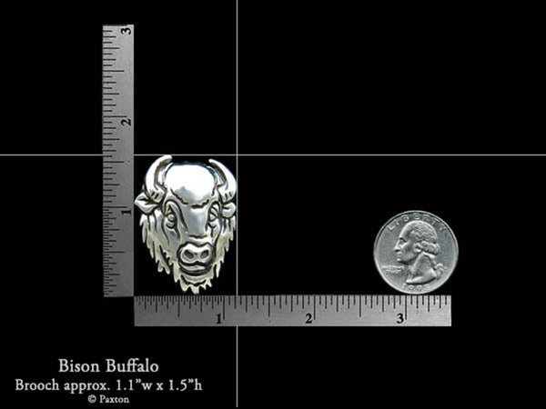Bison Buffalo Brooch in Sterling Silver by Paxton Jewelry